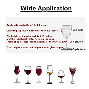 Quluxe Wine Glass Rack, Under Cabinet Stemware Wine Glass Holder Glasses Storage Hanger Metal Organizer for Bar Kitchen- White (Pack of 2)