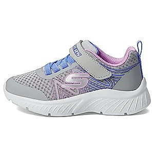 Skechers Kids MICROSPEC PLUS-SWIRL SWEET Sneaker, Gray/Multi, 12.5 US Unisex little kid