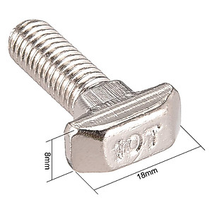 uxcell M8x25mm T-Slot Drop-in Stud Sliding Screw Bolt Carbon Steel 20pcs for 40 Series European Standard Aluminum Profile