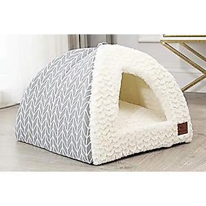 Miss Meow Cat Bed for Indoor Cats,Medium Large Cats Cave Bed,Machine Washable,Removable Cushion Cover,Small Dogs Tent Bed