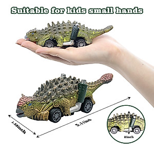 Jaolex Dinosaur Toys Pull Back Car for Kids 6 Pack, Dino Cars Toys Vehicles Monster Truck for Boys Girls, Mini Animal Push Back Cars Dinosaur Games with T Rex for Toddlers Ages 3,4,5,6 7 8 Year Old