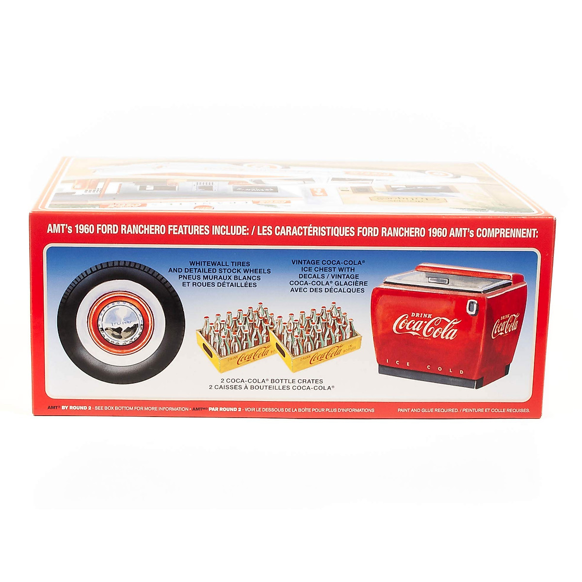 AMT 1960 Ford Ranchero w/Coke Chest (Coca-Cola) 2T 1/25th Scale Model Kit, White (AMT1189M)