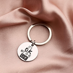 SEIRAA Mental Health Awareness Gift It's Ok Not To Be Ok Keychain Awareness Jewelry Suicide Prevention Gift (It's Ok)