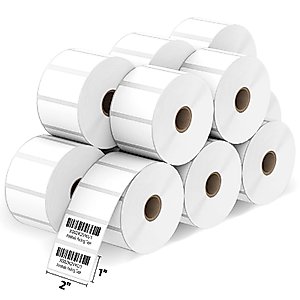Printholic 12 Rolls 2" x 1" Direct Thermal Labels for Barcodes Postage Address Shipping Labels Compatible with Rollo & Zebra Desktop Printers Adhesive - 1300 Labels/Roll