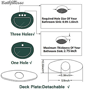 BATHFINESSE Oil Rubbed Bronze Deck Mounted Single-Handle Lavatory Faucet with Pop Up Drain Stopper and Overflow, Ideal for Sink and Bathroom