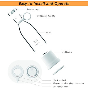 Wireless Charging 4 Blades Electric Juicer Mini Portable Blender Fruit Mixers Fruit Extractors Multifunction Juice Maker Machine Blender Smoothies Mixer Personal Size Blender for Juice, Shakes, and