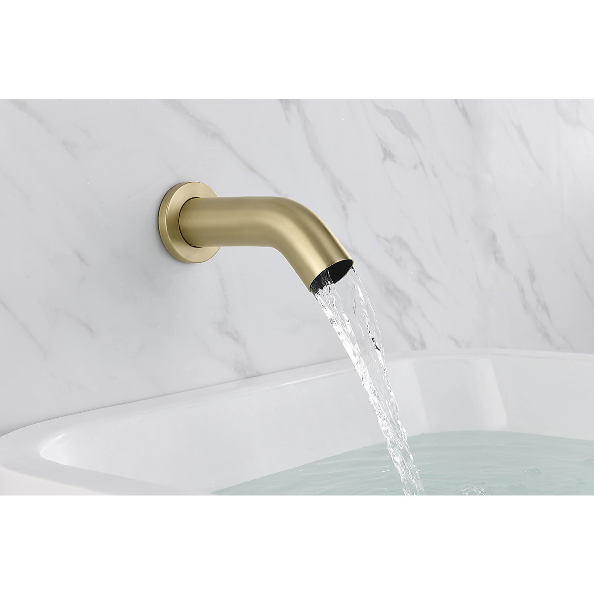 SUMERAIN Shower System with Tub Spout and Handheld Shower, Brass Rain Shower Tub Set with 8 Inches Shower Head and Rough in Valve Brushed Gold