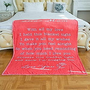 BLAMEZI Gifts for Mom Mother's Day, Valentines Day Birthday Gifts for Mom, Personalized Throw Blanket I Love You Birthday Gifts to My Mom from Daughter Son