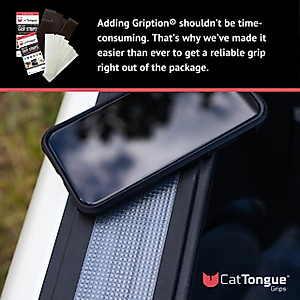Non-Abrasive Grip Tape Strips by CatTongue - Heavy Duty Waterproof Non Slip Strips for Indoor & Outdoor Use - Thousands of Grippy Uses: Furniture, Bathtubs, Frames, Gaming and More! (Clear)