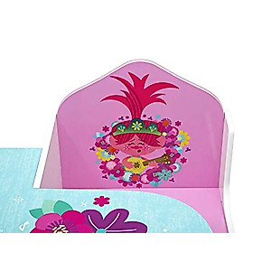 Delta Children Chair Desk with Storage Bin + Design and Store 6 Bin Toy Storage Organizer, Trolls World Tour (Bundle)