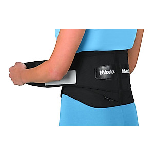 MUELLER Sports Medicine Lumbar Back Brace, Lower Back Pain Relief and Support Belt for Men and Women, Black, Small (22-30 Inches)