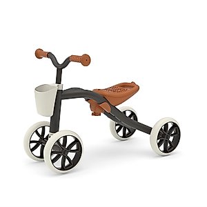 Chillafish Quadie Basket Stable 4-Wheel Grow-with-me Ride-on with Basket in The Front and Adjustable seat Height, for Kids 1-3 Year, Black