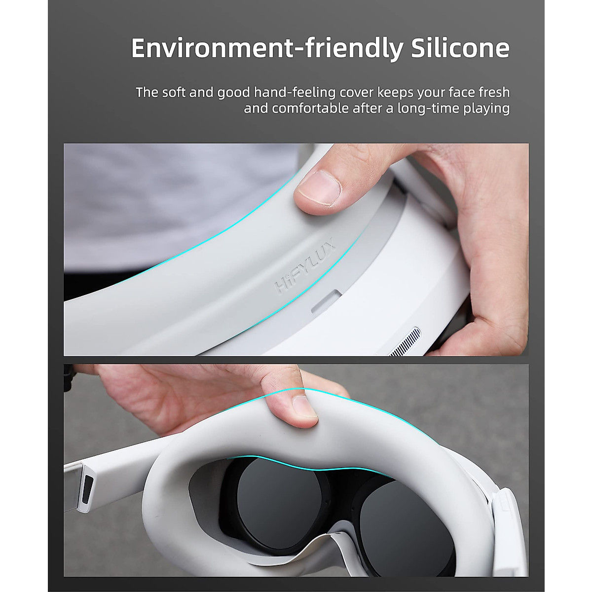 VR Silicone Interface Cover for Pico 4 VR Headset Face Cover Anti-Leakage VR Silicone Pad Anti-Leakage Light Blocking Sleeve (Black)