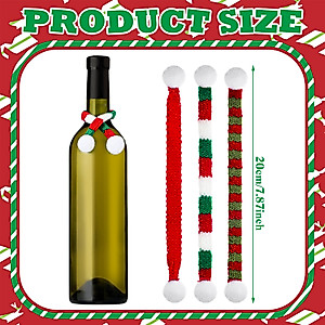 Bencailor 36 Pieces Mini Christmas Scarves for Craft Tiny Snowman Scarves 7.9 x 0.6 Inch Xmas Pet Knitted Scarf Doll Snowman Wine Bottle Scarf Accessory Holiday Christmas Decor for DIY (Red Green)