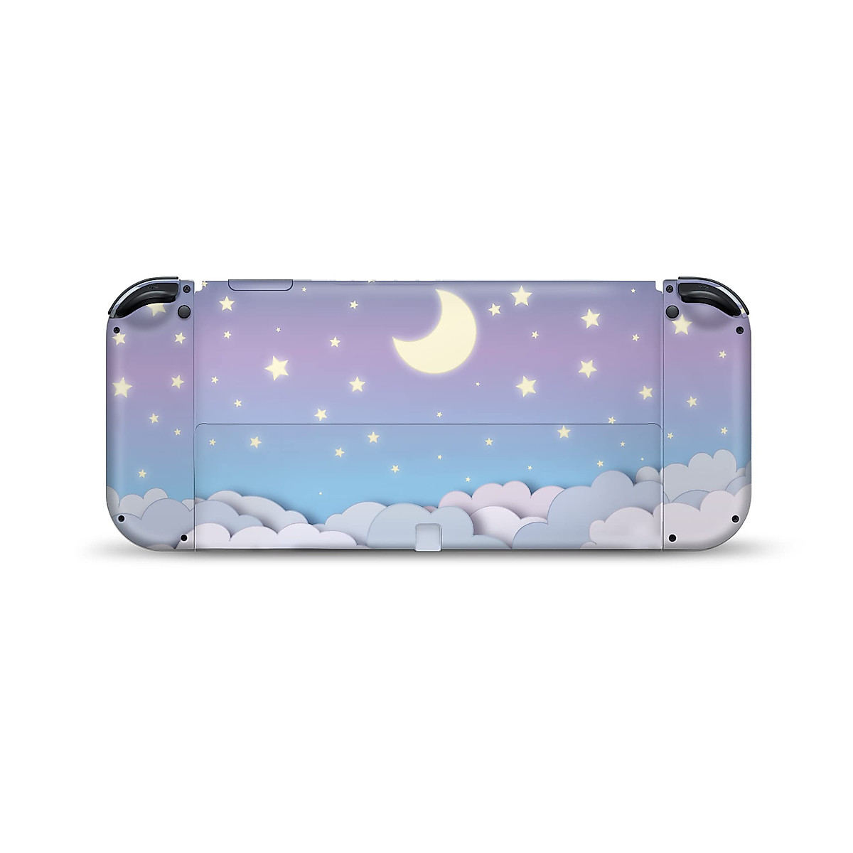 Tacky Design Purple Clouds Skin Compatible with Nintendo Switch OLED Skin Wrap Cover, Cute Moon Skin for Nintendo Switch OLED Stickers, Premium Vinyl 3M Full Wrap Decal