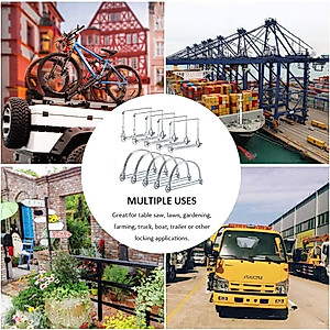 10 Pcs Shaft Locking Pin Safety Coupler Pin 1/4 Inch Diameter in 2 Shapes of Square and Arch for Farm Trailers Wagons Lawn Hitches and Garden (Silver)