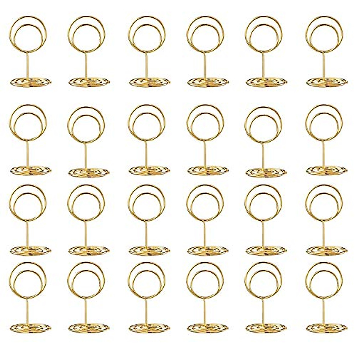 Toncoo 24 Pcs Premium Mini Table Number Holders and 24 Pcs Place Cards with Gold Foil Border, Place Card Holder, Table Sign Stand, Photo Picture Holders for Centerpieces, Wedding, Party, Birthday