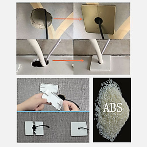 Tsnamay 4 Pcs Wall Split Flange, ABS Round Self-Adhesive Escutcheon Plate Buckles Design for 1"/26mm,Silver