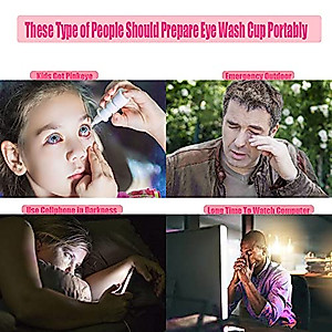 Eye Wash Cup，Eye Wash Bath Kit – 2pcs Silicone Eye Care Tired Eyestrain Makeup Dust Effective Eye Cleaner Treatment with Storage Container