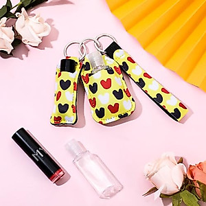 Zopeal 60 Pcs Travel Bottles Keychain Holder Set: 15 Lipstick Holders, 15 Keychain Lanyards, 15 Empty Travel Bottles(Fresh Pattern)