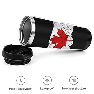 (Beavers) Canada Maple Flag Travel Coffee Mug Reusable Insulated Drinking Cup with Lid for Home Outdoor Works 13 Oz