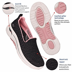 Skechers-Womens-GO Walk Arch FIT - O-Walking Shoes, Black, 4 UK (7 US)