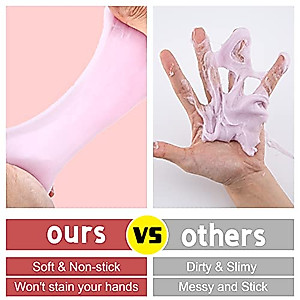 Fluffy Slime Kit, 6.8oz Pink Unicorn DIY Slime Kit for Girls and Boys, Soft & Non-Stick Stress Relief Toy, Kids Education Party Favor, Idea Gift for Birthday Easter Christmas New Year