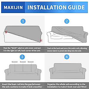 MAXIJIN Stretch Chair Cover Chair Slipcovers with Arms, 1-Piece Couch Sofa Chair Covers for Living Room, Non Slip Armchair Cover (31"-46") Furniture Protector Dogs Pet Friendly (Chair, Light Grey)