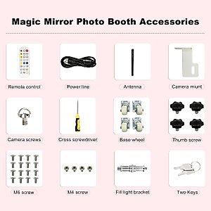 Magic Mirror Photo Booth 65in Built-in Capacitive Mini PC Downloadable Software/Instant Photo Printing(Only for DSLR Cameras)-OLYLO