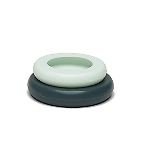 Food Huggers 2pc Reusable Silicone Citrus Savers | BPA Free & Dishwasher Safe | Fruit Produce Storage for Orange, Lemon, Lime, Banana, Cans & More | 2 Pack Round, Forest Mint