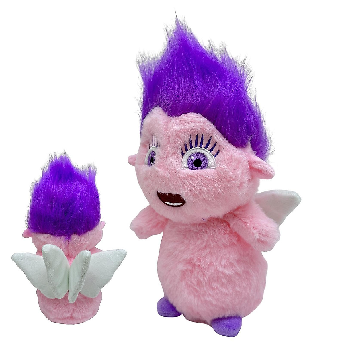 Furry Bibble Plushies, Purple Hair Kawaii Chubby Elf Plush Doll, Super Soft Hit Animated Movie Character Plush Toy, Creative Role Throw Pillow, Funny Cute Home Decor Collectibles Stuffed Toys-Pink