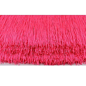 Heartwish268 Fringe Trim Lace Polyerter Fibre Tassel 12inch（″） Wide 10 Yards Long for Clothes Accessories and Latin Wedding Dress and DIY Lamp Shade Decoration Black Fluorescent Peach