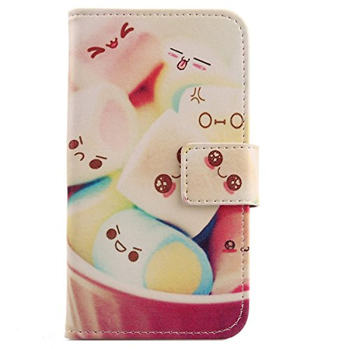 Tnviud Pattern Wallet Design Flip PU Leather Cover Skin Protection Case for Emporia Happy E30 1.8" (Lovely)