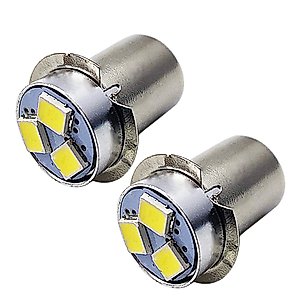 Ruiandsion 2pcs P13.5S LED Bulb 18V White 2835 3SMD Chips LED Bulb Upgrade for Flashlights Torch Light,Non-Polarity