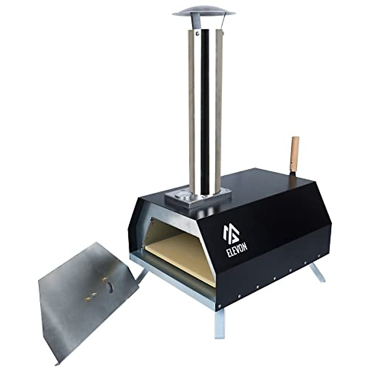 Elevon Pizza Oven Wood Fired Pizza Maker, Portable Stainless Steel, Pizza Grill, Outdoors with Pizza Peel and Pizza Stone