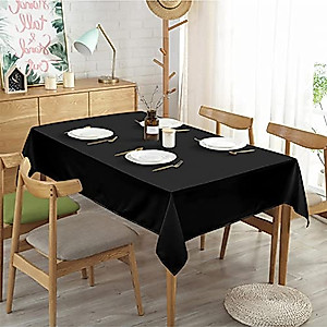 Dekoresyon 2 Pack Rectangle Tablecloth 60 x 102 Inch, Stain and Wrinkle Resistant Washable Polyester Table Cloth, Decorative Table Cover for Dining Table, Parties and Wedding, Black