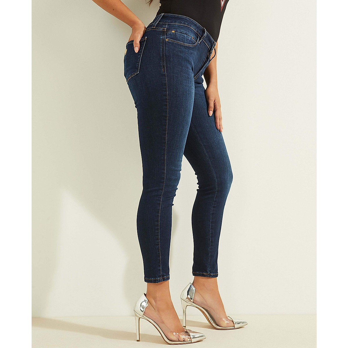 GUESS Women's Sexy Curve Mid-Rise Stretch Skinny Fit Jean, Cumberland, 25