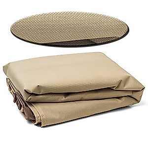 Den Haven Large 71 Inch Barbeque Grill Cover - Outdoor Charbroil, Gas & Coal Grill Cover for Nexgrill, Webber, Broil King, Huntington and Other Popular Brands - Tan/Brown