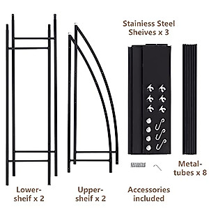 Fit Right 3-Shelf Bathroom Organizer Over The Toilet Storage, Bathroom Shelf Over Toilet, 27”L x 10”W x 66”H (Black)