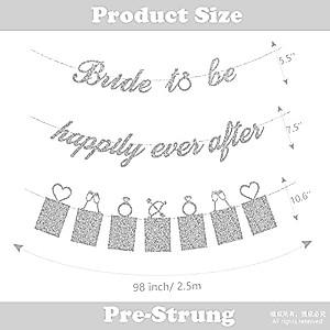Concico Bridal Shower Decorations - Bride to be happily ever after Banner and Photo Banner for Bridal Shower/Wedding/Engagement Party Kit Supplies Decorations decor(Silver)