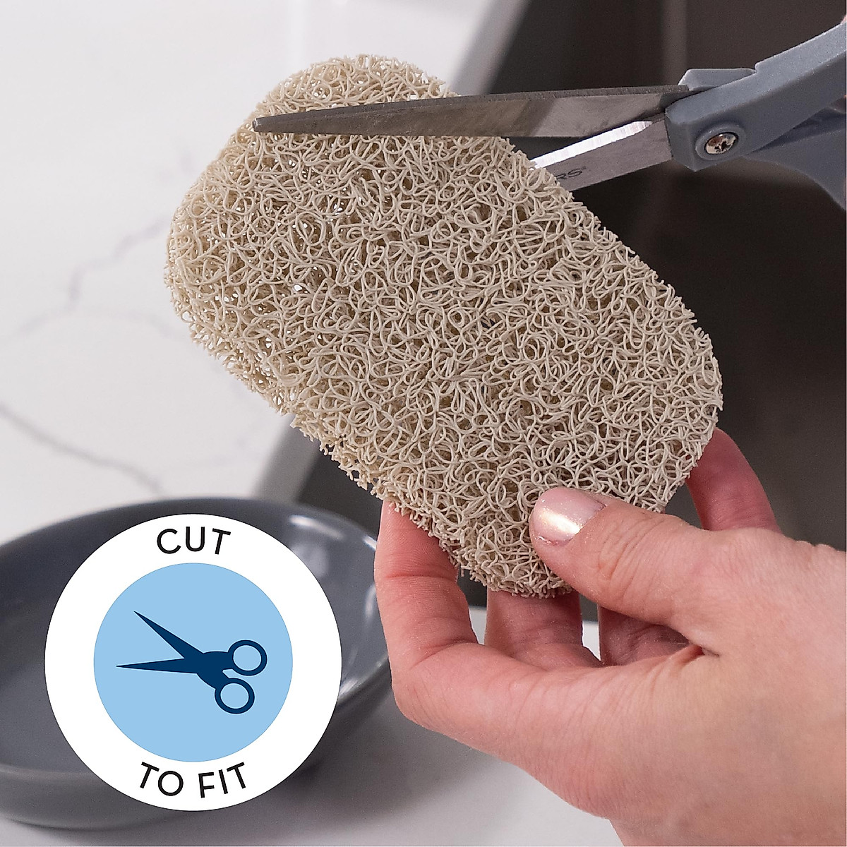 S&T INC. Soap Holder for Kitchen and Bathroom, Hand Soap and Bar Soap Lift, 2.9 Inches x 4.4 Inches, Cream, 4 Pack