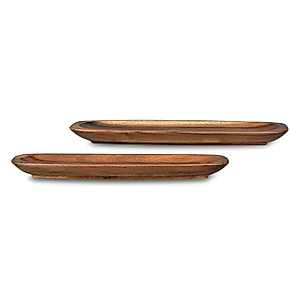 Noritake Kona Wood 12-Inch Rectangular Platter, Set of 2