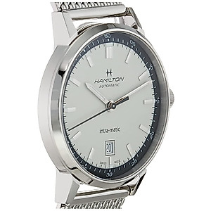 Hamilton Watch American Classic Intra-Matic Swiss Automatic Watch 40mm Case, Beige Dial, Silver Stainless Steel Bracelet (Model: H38425120)