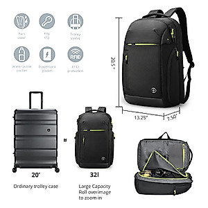 Swissdigital Design Travel Backpack for men,17 Inch large Laptops Backpack with USB Charging Port,Carry on Business Anti-theft Backpack With RFID Protection (JAVA SD805-01)