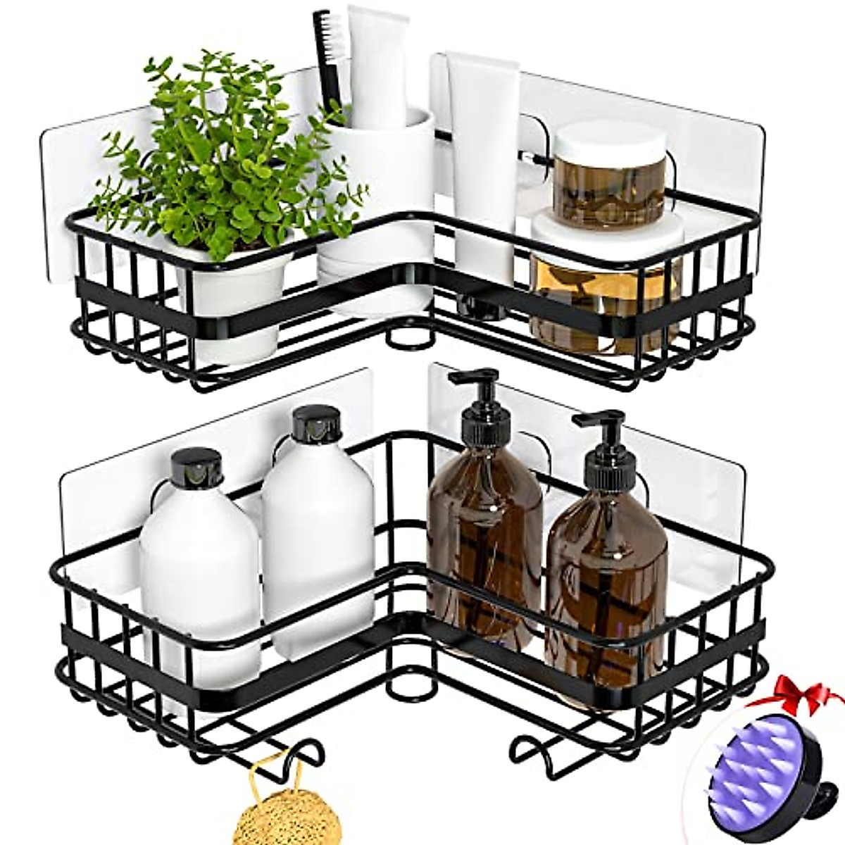 Corner Shower Caddy and Bathroom Shower Caddy Black