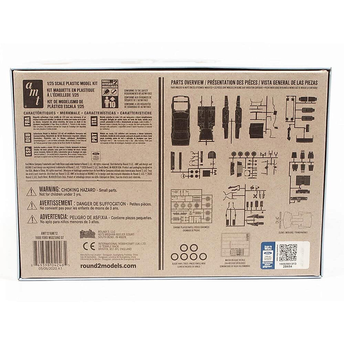 Skill 2 Model Kit 1988 Ford Mustang GT 1/25 Scale Model by AMT