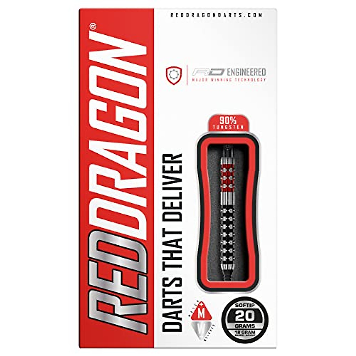RED DRAGON Crossfire 22 Gram Premium Tungsten Darts Set with Flights and Stems