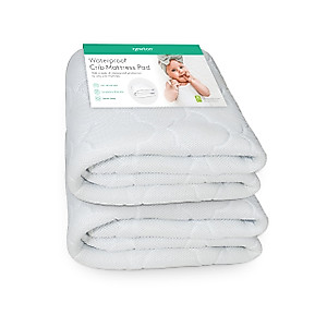 Newton Baby Waterproof Crib Mattress Pad | 100% Breathable Quilted Layer for Comfort & Universal Fitted Skirt for Secure Fit | Machine Washable | Crib Mattress Protector Pad Waterproof, 2 Packs