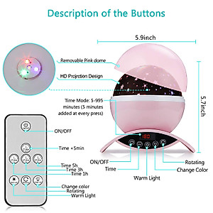 Night Light Star Projector for Bedroom,Gifts for 10 Years Old Girl,Glow in The Dark Stars,LED Lamp Star Light Projector for Kids Baby,Rotation Lamp with Timer Remote and Chargeable,Room Ceiling Decor