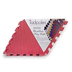 Tadpoles 12 Piece Rhombus Foam Play Mat Set, Red